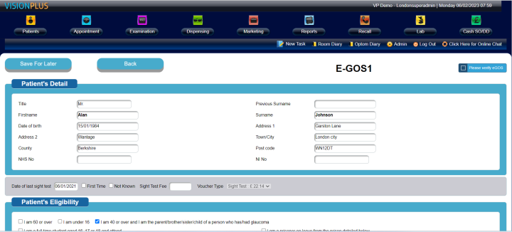 Ophthalmic Software | VisionplusPMS Modules